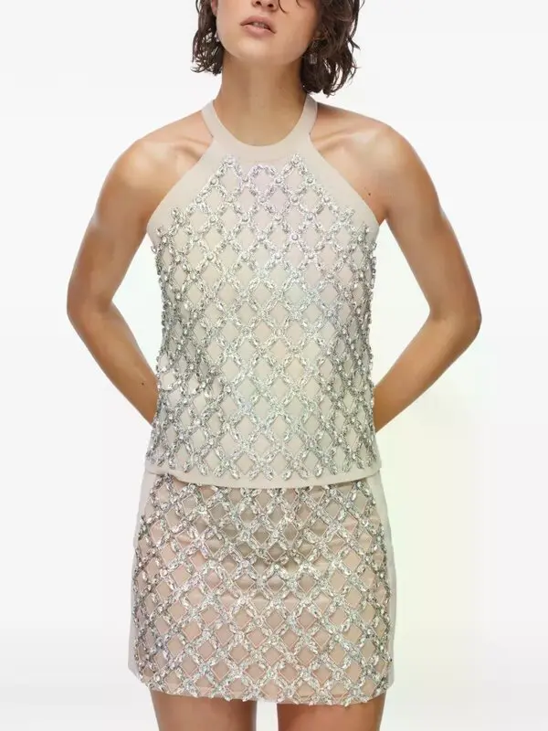Liu Jo Bejewelled Milano Stitch Halter Top