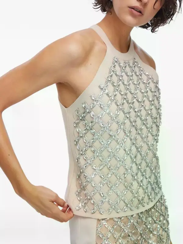 Liu Jo Bejewelled Milano Stitch Halter Top