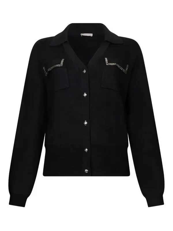 Liu Jo Appliquéd-pocket Cardigan - Black