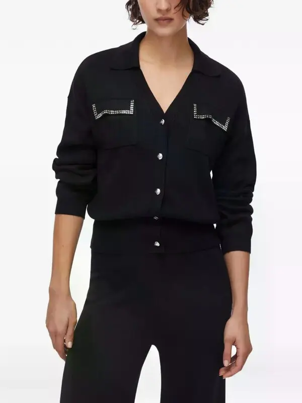 Liu Jo Appliquéd-pocket Cardigan - Black