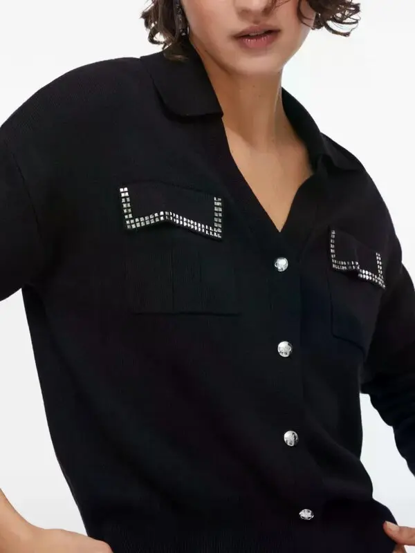 Liu Jo Appliquéd-pocket Cardigan - Black