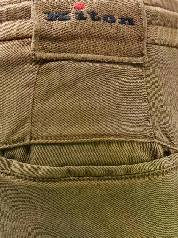 Kiton Logo-patch Trousers - Brown
