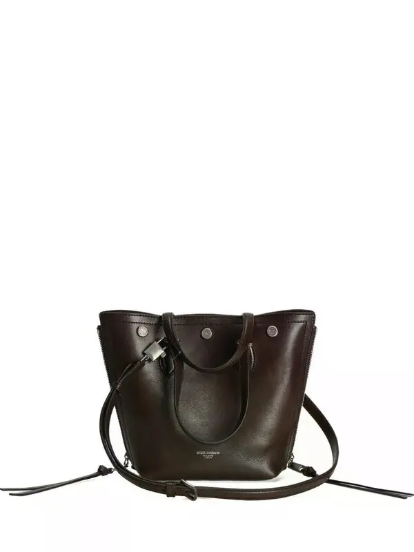Dolce & Gabbana Atene Stud-detail Shoulder Bag - Brown