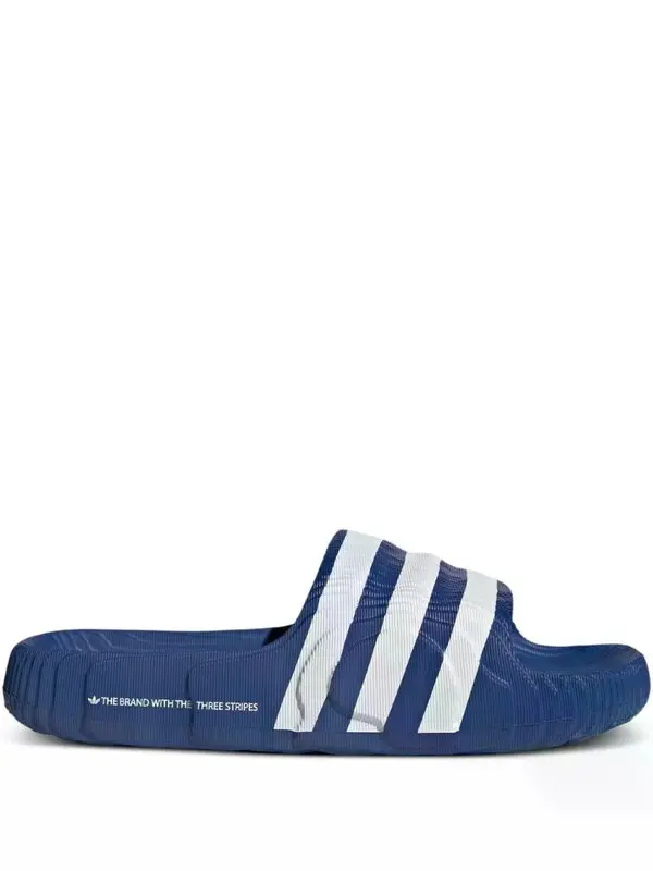 Adidas Adilette 22 Striped Slides - Blue