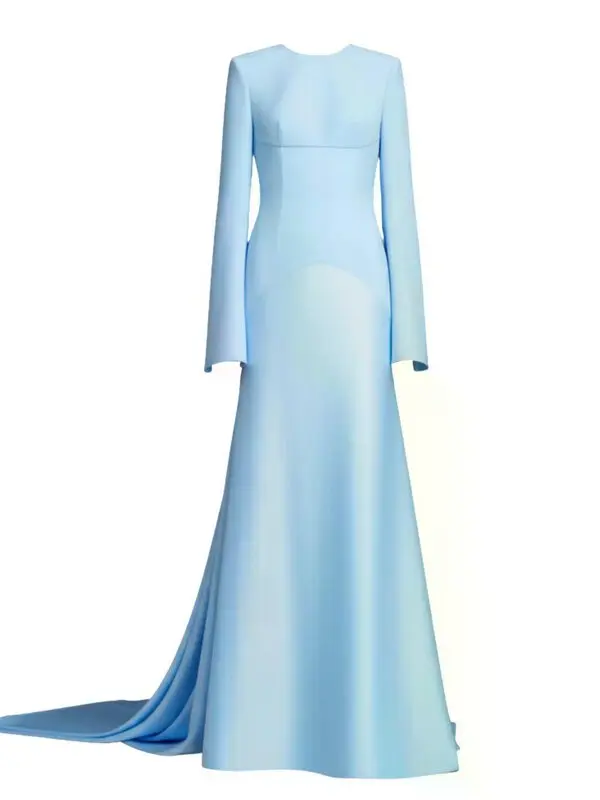 Solace London Claudine Flared-sleeve Maxi Dress - Blue