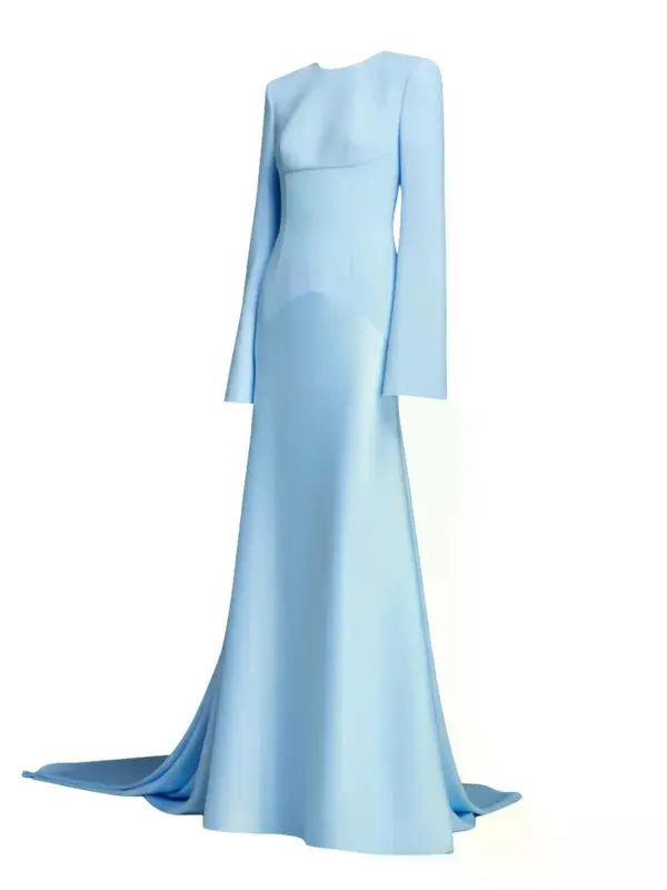 Solace London Claudine Flared-sleeve Maxi Dress - Blue