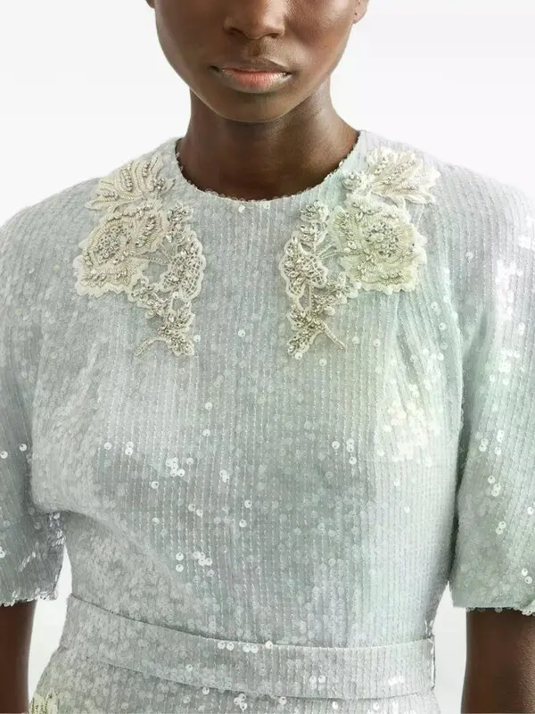 Erdem Embellished Midi Dress - Grey