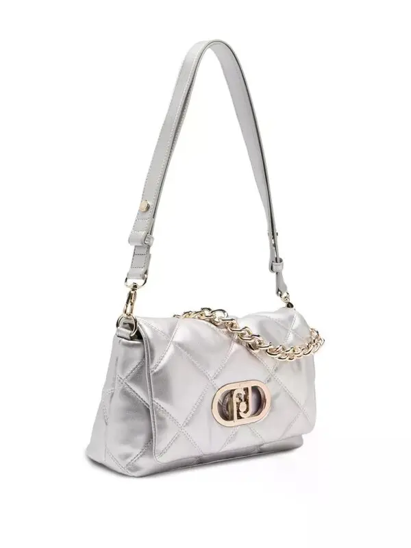 Liu Jo Quilted Logo Shoulder Bag - Silver
