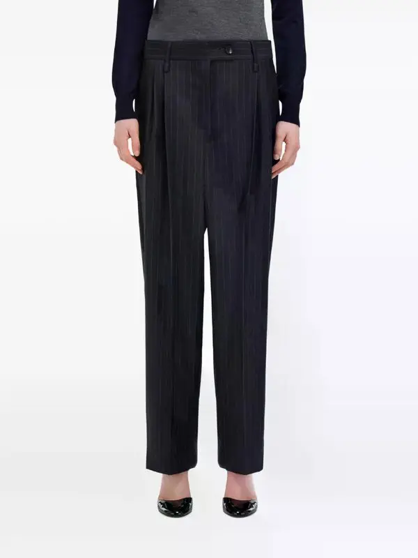 FERRAGAMO Pinstripe Pleated Trousers