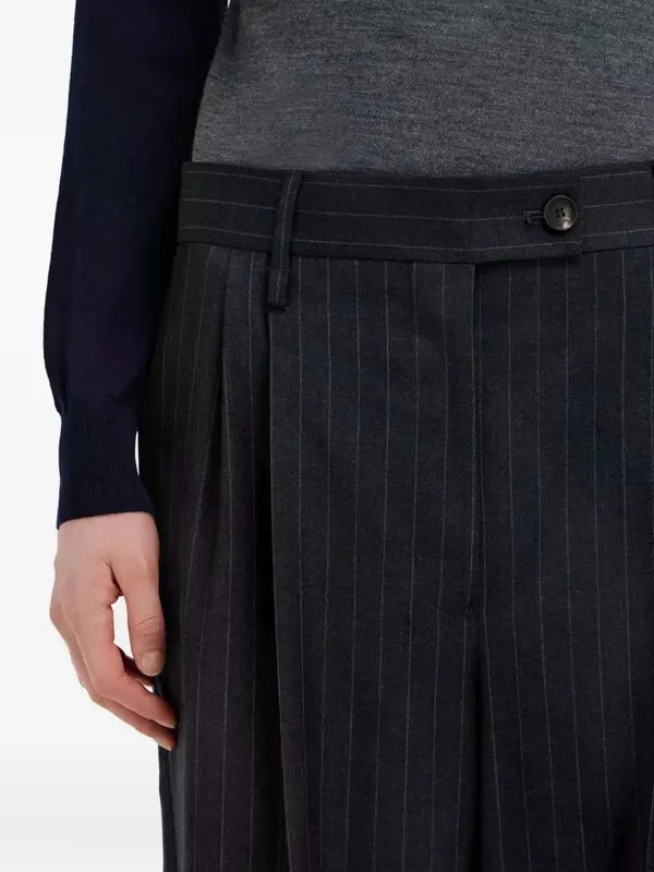 FERRAGAMO Pinstripe Pleated Trousers