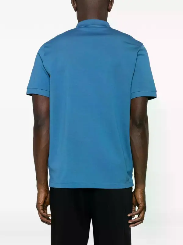 Prada Logo-embroidered Short-sleeve Polo Shirt - Blue