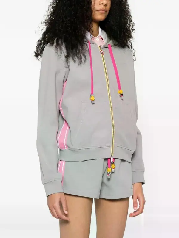Casablanca Zip Side Stripe Hooded Top