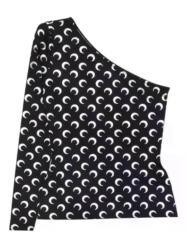 MARINE SERRE Asymmetric Moon Print Top