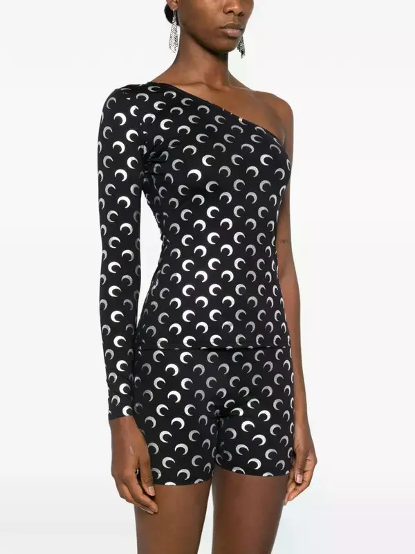 MARINE SERRE Asymmetric Moon Print Top