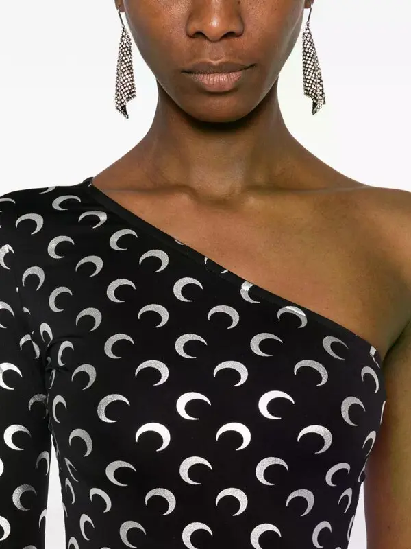 MARINE SERRE Asymmetric Moon Print Top