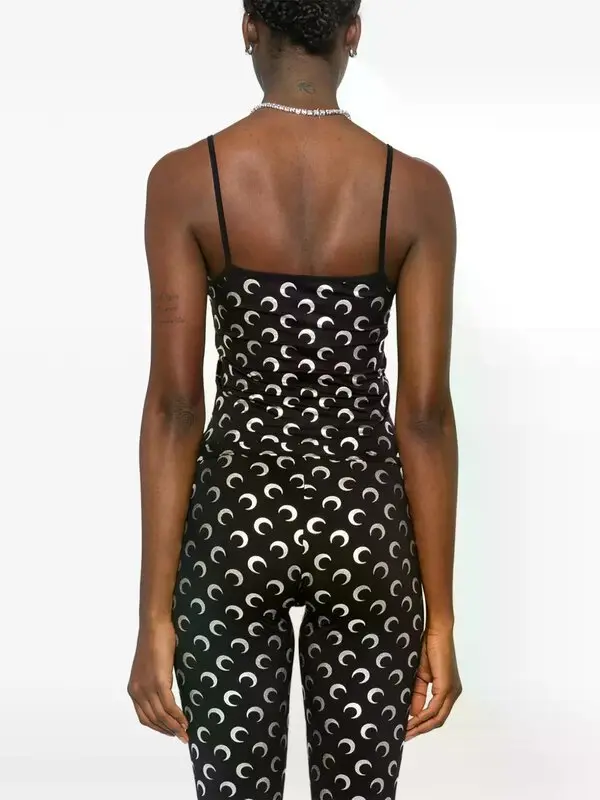 MARINE SERRE Moon Print V-neck Camisole - Black