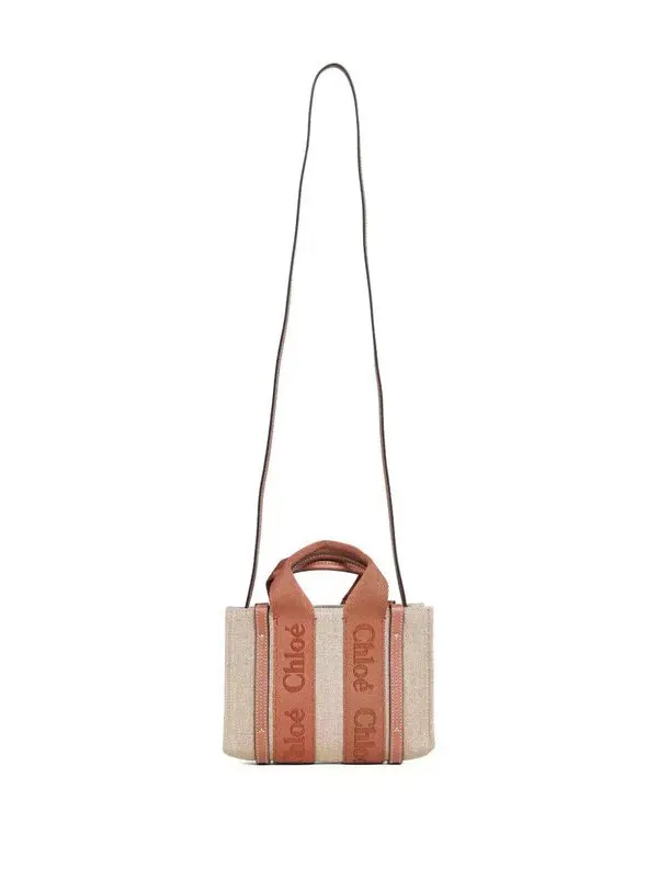 Chloé Woody Logo-embroidered Tote - Neutrals