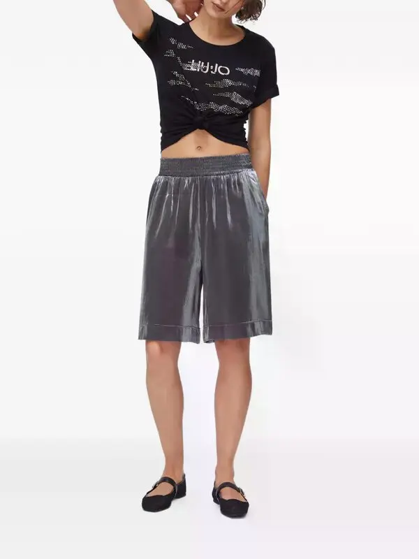Liu Jo Laminated Mid-rise Shorts