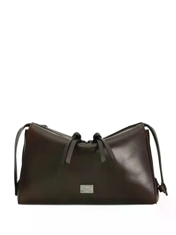Dolce & Gabbana Leather Vittoria Tempesta Shoulder Bag - Brown