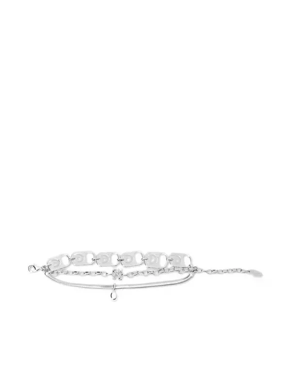 Off-White Can Tab Layered Bracelet - Silver