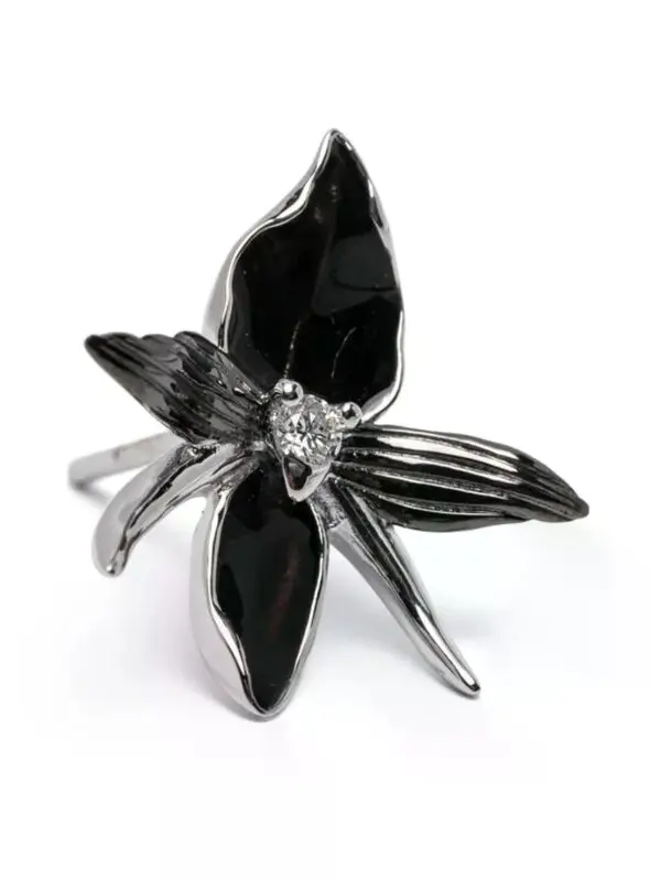 SHAUN LEANE Black Orchid Diamond Earrings - Silver
