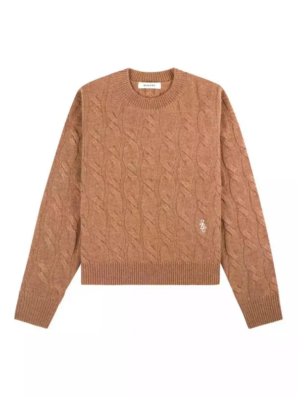 SPORTY & RICH Cable-knit Logo Sweater