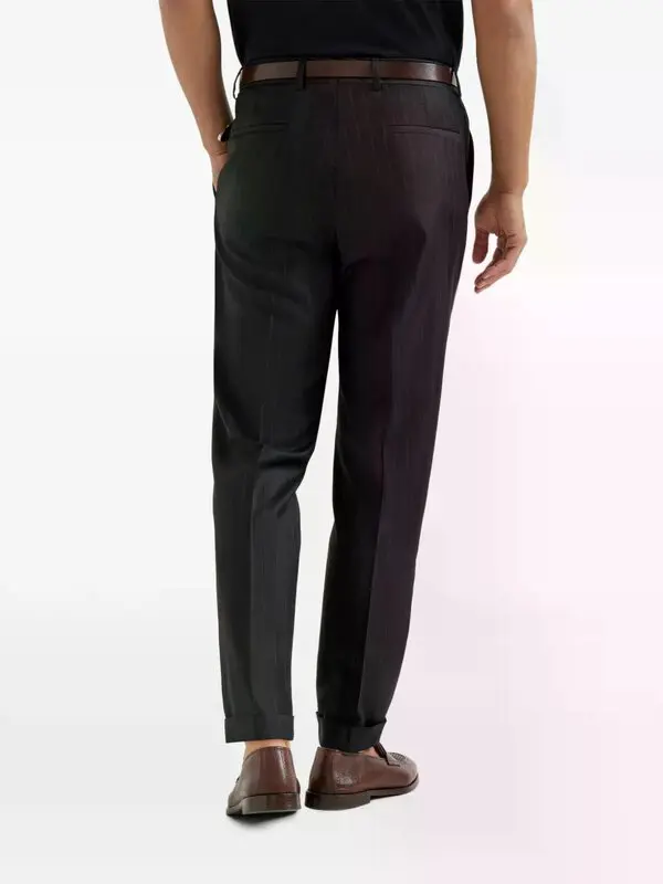 Brunello Cucinelli Stripe Pleat Trousers - Black