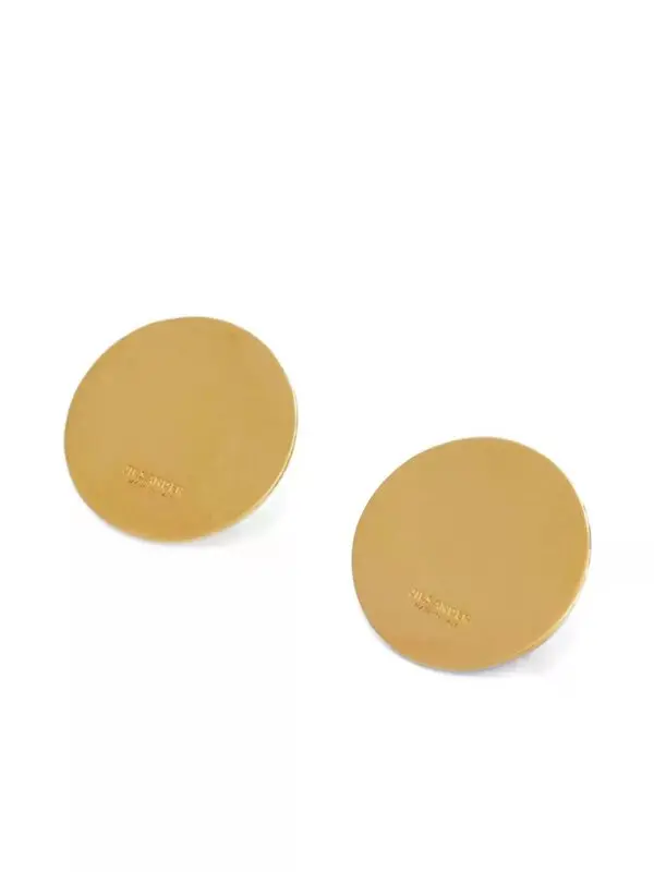 JIL SANDER Engraved-logo Round Earrings