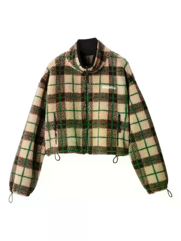 Miu Miu Checked Zip Jacket - Neutrals