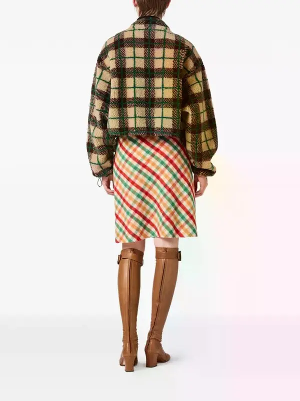 Miu Miu Checked Zip Jacket - Neutrals