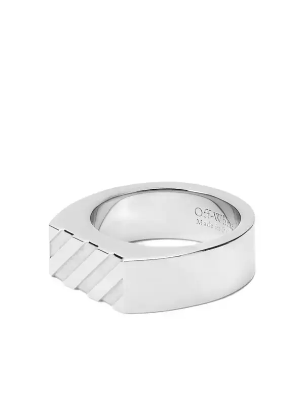 Off-White Geometric Diag Band Ring