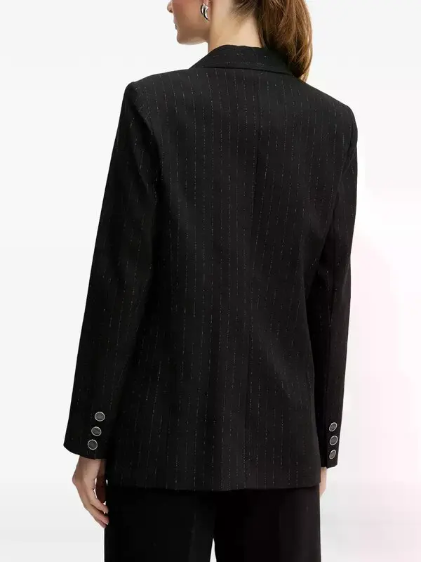 Guess Double-breasted Pinstriped Blazer