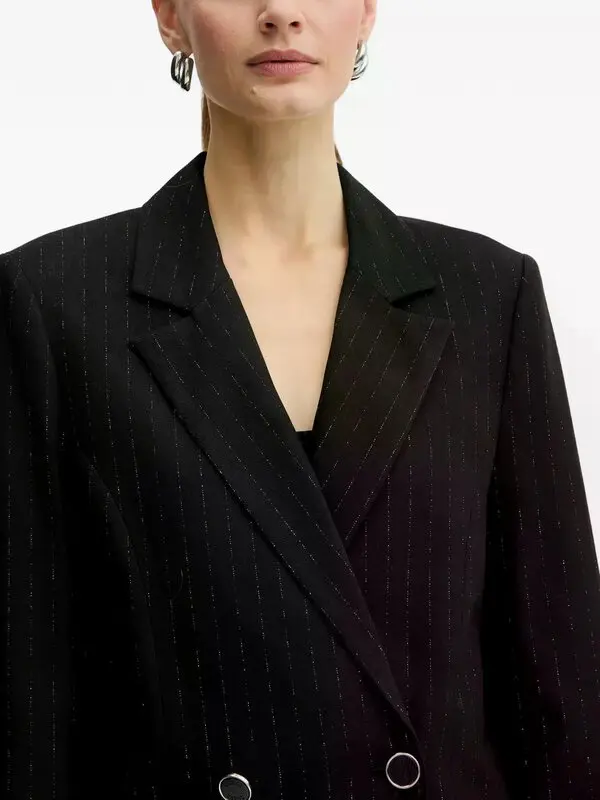 Guess Double-breasted Pinstriped Blazer