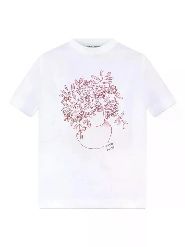 SAMSOE SAMSOE Floral-print T-shirt - White