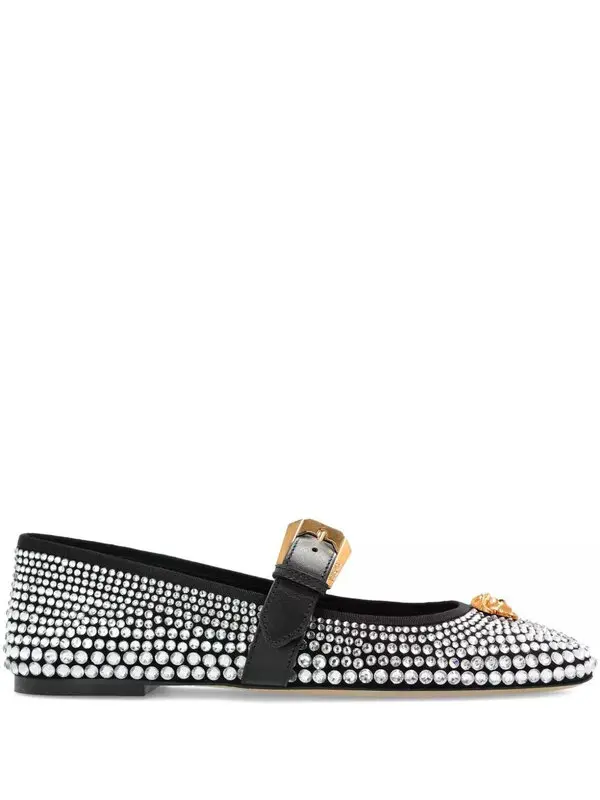 Versace La Medusa Studded Ballet Flats - White