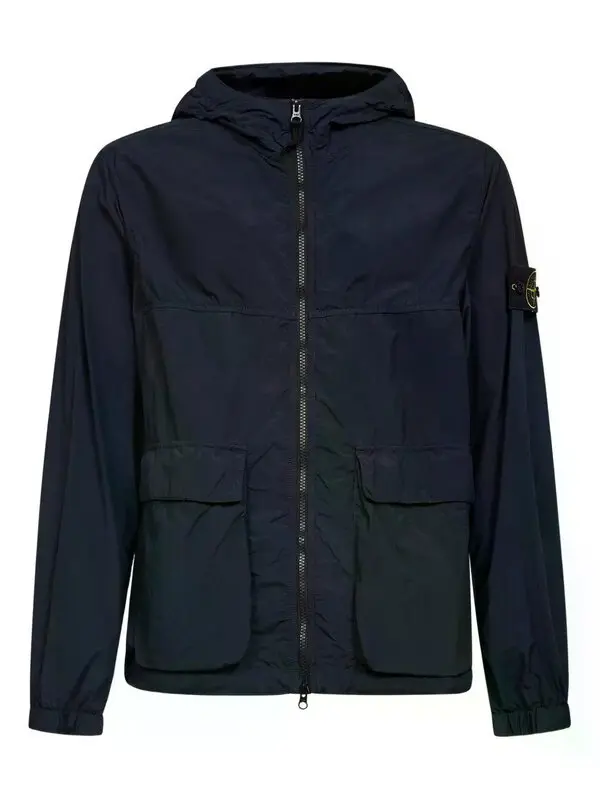 Stone Island Hooded Flap-pocket Jacket - Blue
