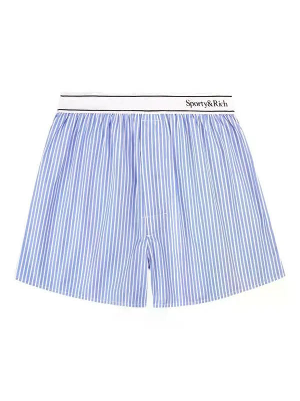SPORTY & RICH Striped Boxer Shorts - Blue