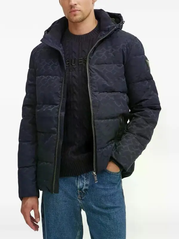 Guess 4g-chain Logo Puffer Jacket