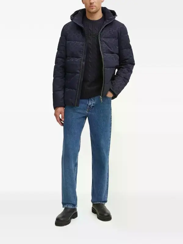 Guess 4g-chain Logo Puffer Jacket