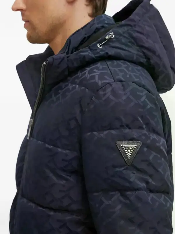 Guess 4g-chain Logo Puffer Jacket