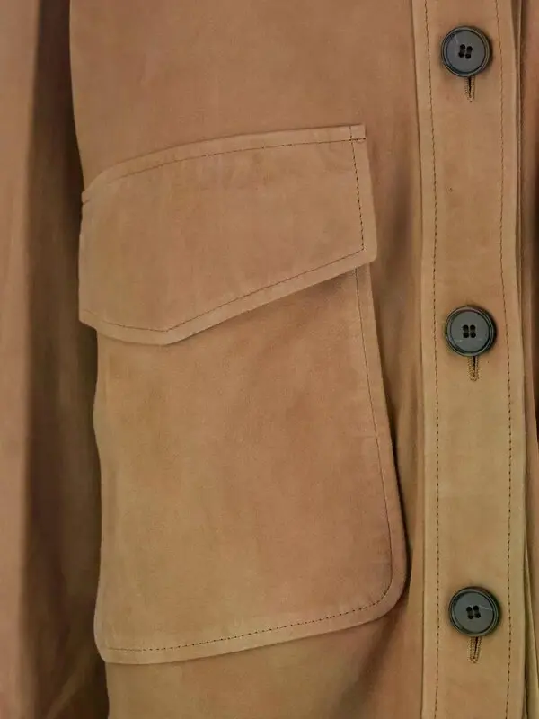ARMA Button Patch Pocket Jacket - Brown