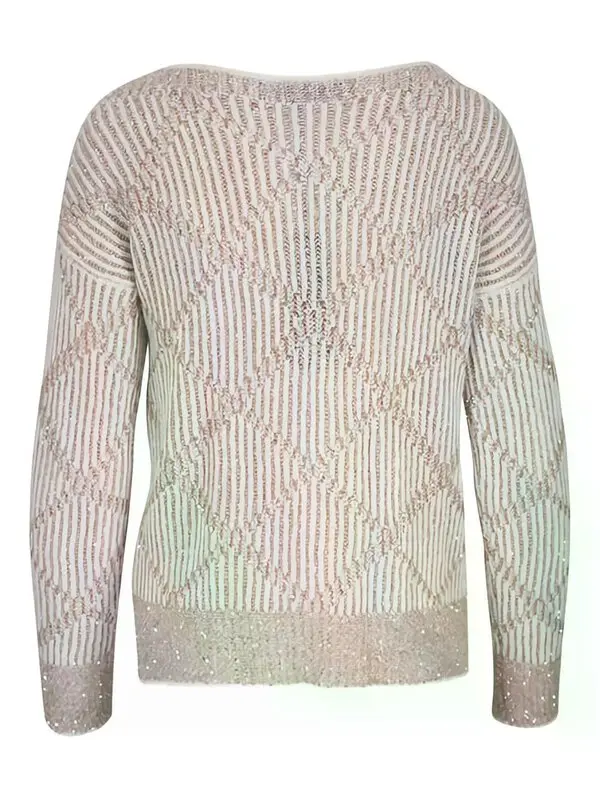 D.exterior Sequin-embellished Striped Sweater