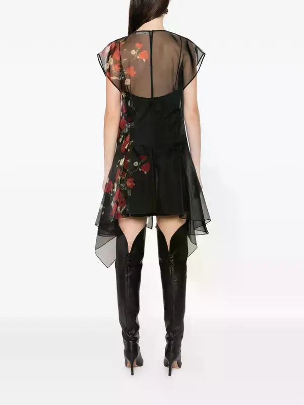 Khaite Floral-print Mini Dress - Black