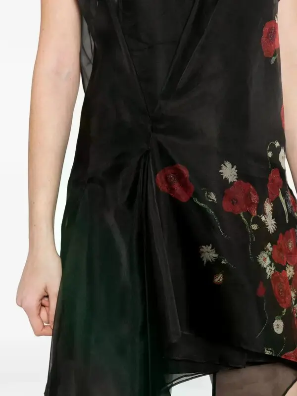 Khaite Floral-print Mini Dress - Black