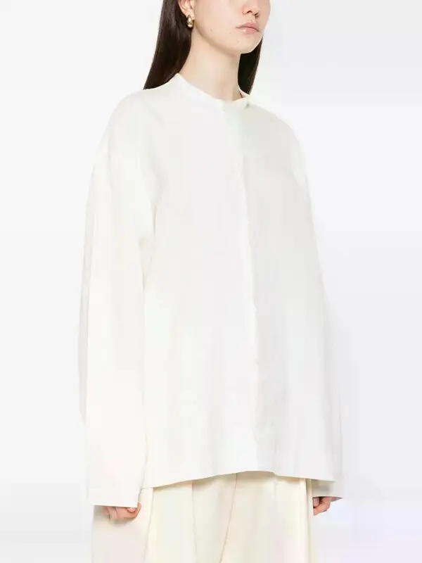 Studio Nicholson Collarless Shirt - Neutrals
