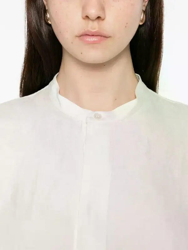 Studio Nicholson Collarless Shirt - Neutrals