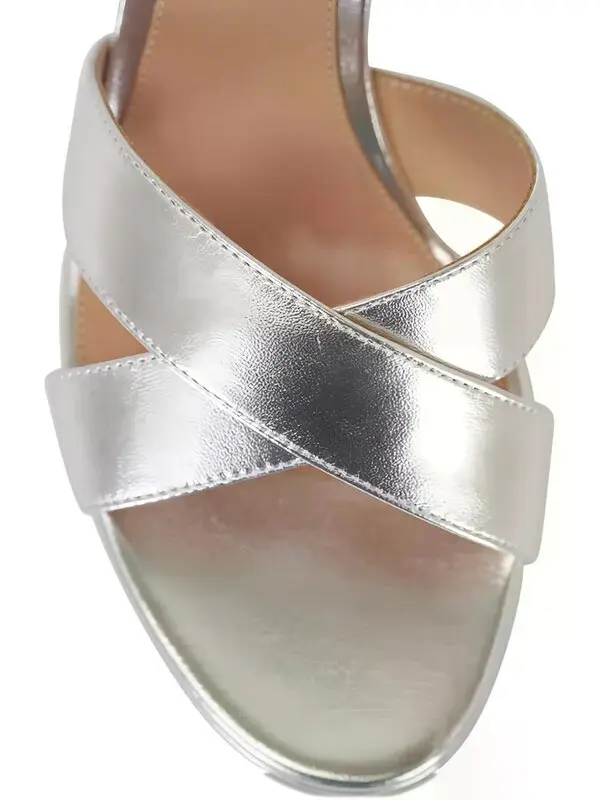 GIANVITO ROSSI Sabrina Platform Buckle Sandals - Silver