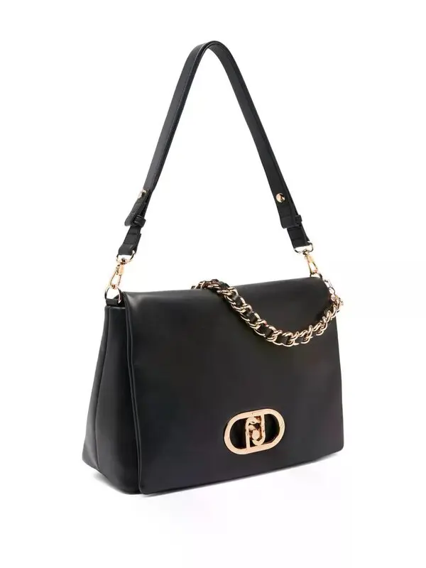 Liu Jo Braided Chain Logo Satchel - Black