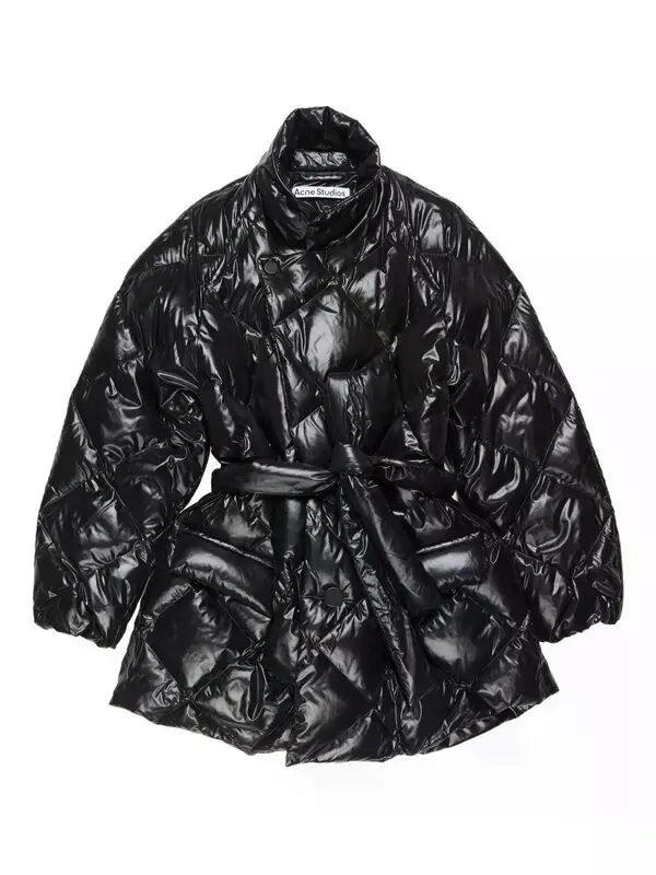 Acne Studios Quilted Belted Padded Coat - Black
