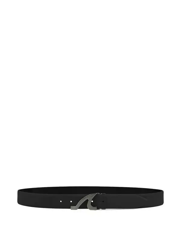 Paul & Shark Logo-buckle Leather Belt - Black